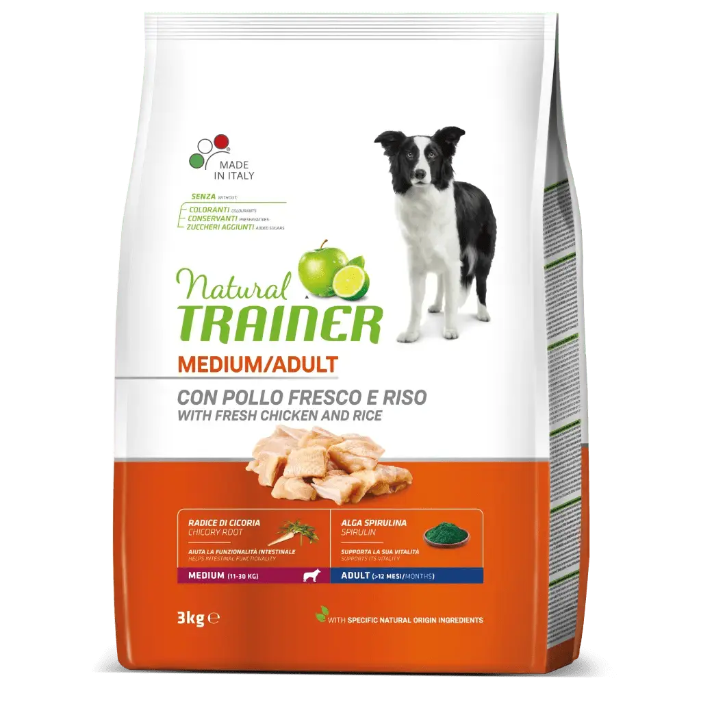 Natural Trainer Chicken Food for Medium Adult Dogs 3kg - Optimal ...