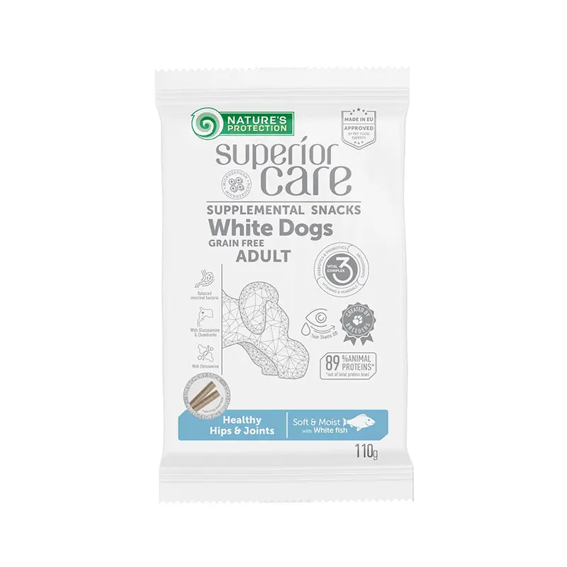 NATURE'S P SC WHITE DOG SNACK HIPS&JOINT FISH BL. 110g - GosVet
