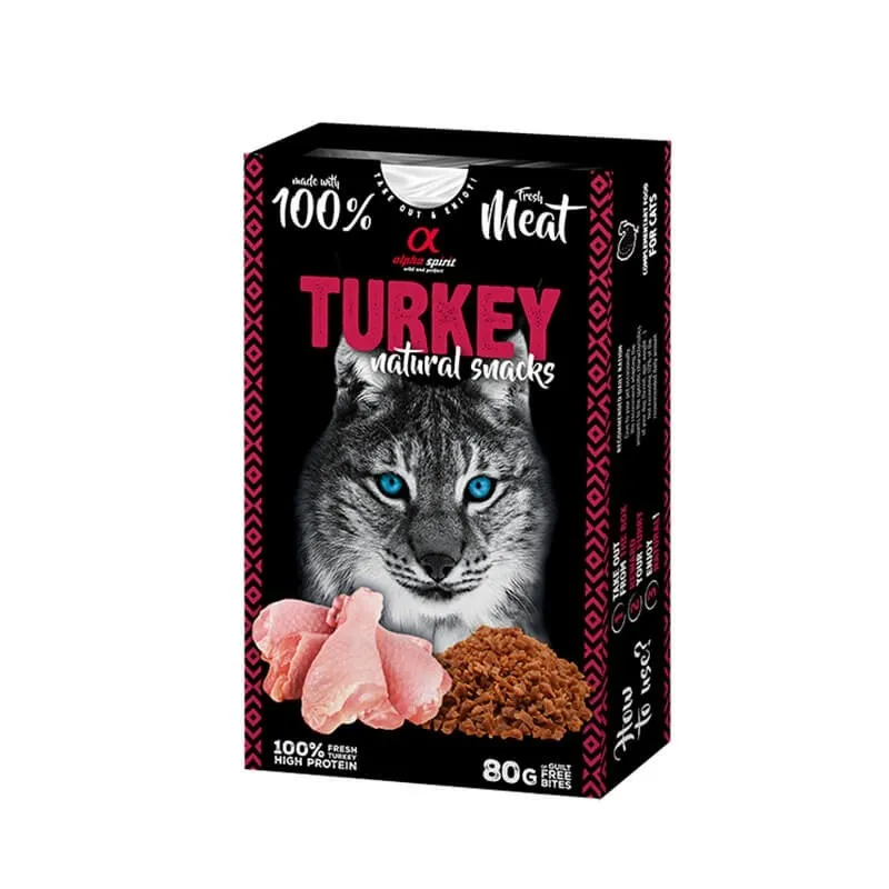 Alpha Spirit Feline Natural Turkey Snack 6x80g - Alimento ...