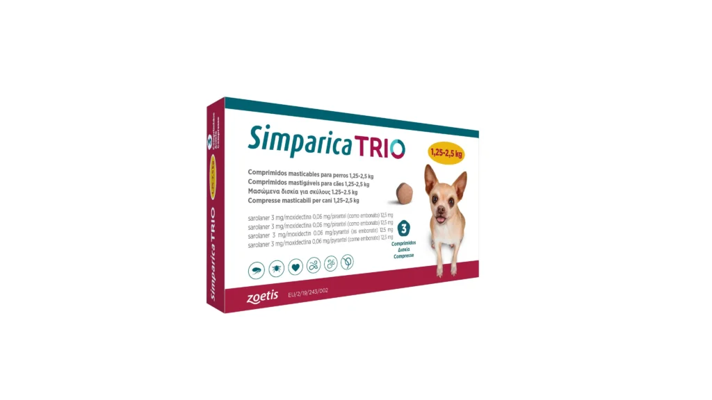 Simparica Trio 1,5-2,5 kg – Antiparasitário para Cães | Pulgas ...