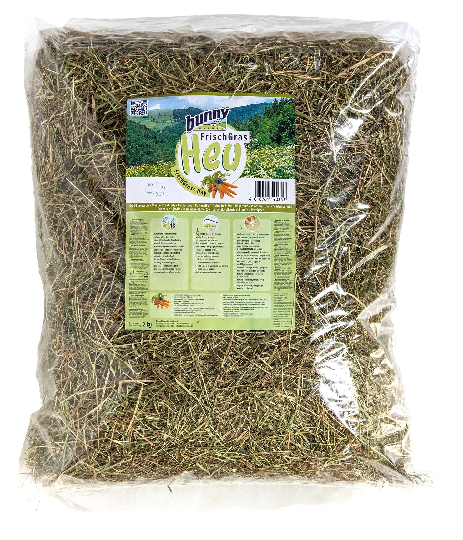 Happy Garden Bunny Heno fresco con verduras e flores 2 kg - GosVet