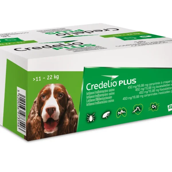 Credelio Plus Dog 450mg 11-22kg 18 Tablets - Broad Spectrum Oral ...